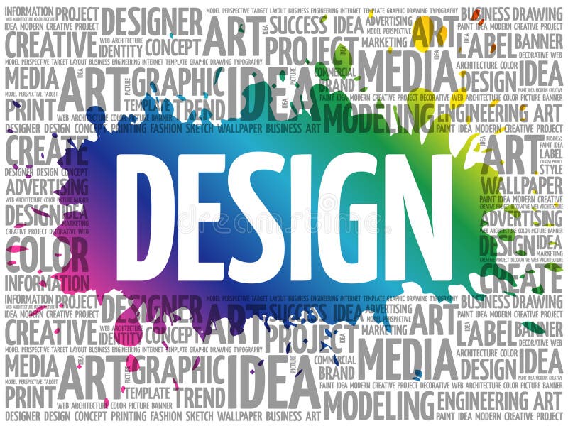 DESIGN word cloud collage stock illustration. Illustration of creative ...