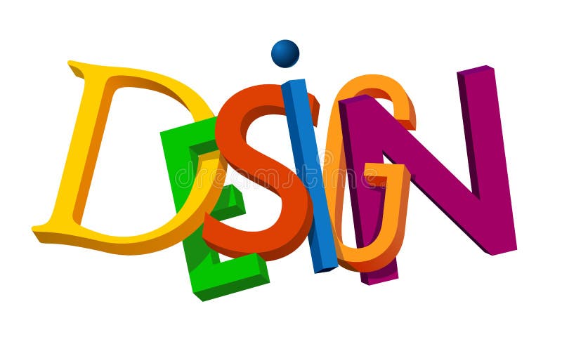 `Design” Word Colorful Vector Letters Stock Vector - Illustration of ...