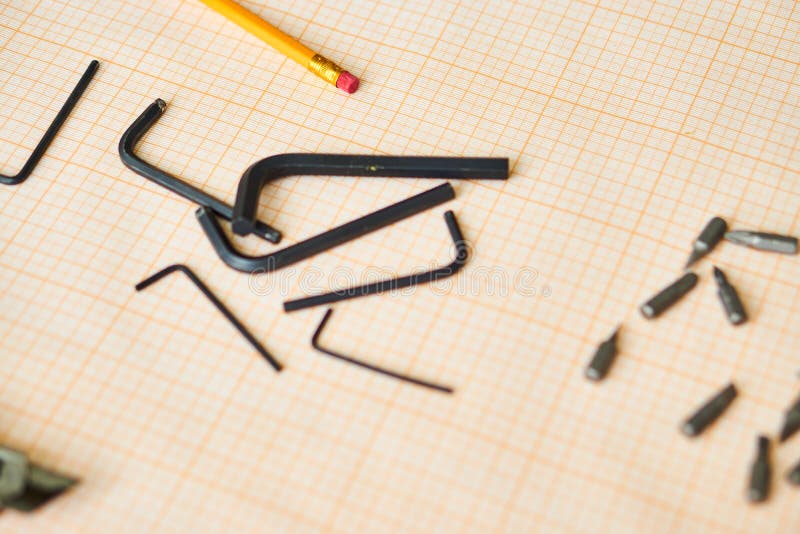 Design Work on Architecture, Construction, Pencil, Tool Stock Photo ...