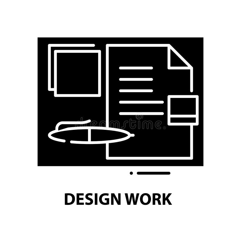 Design Work Icon, Black Vector Sign with Editable Strokes, Concept ...