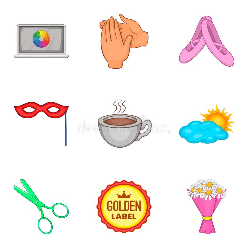 Design Work Icons Set, Cartoon Style Stock Vector - Illustration of ...