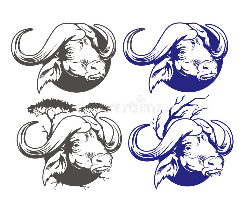 Buffalo Head Cartoon in Vector Stock Vector - Illustration of mascot ...