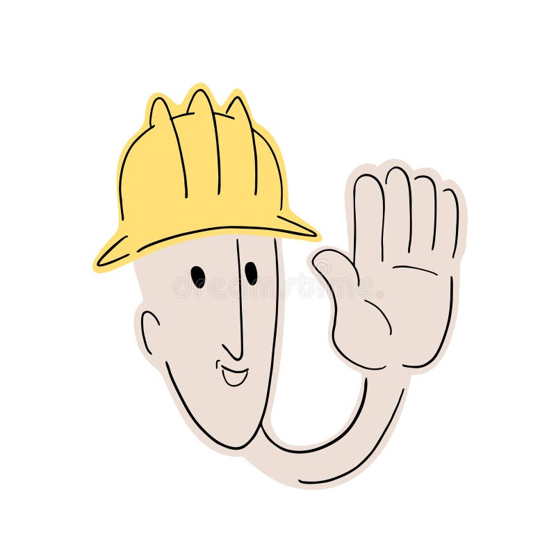 Design of Worker with Halt Man Pose Stock Vector - Illustration of ...