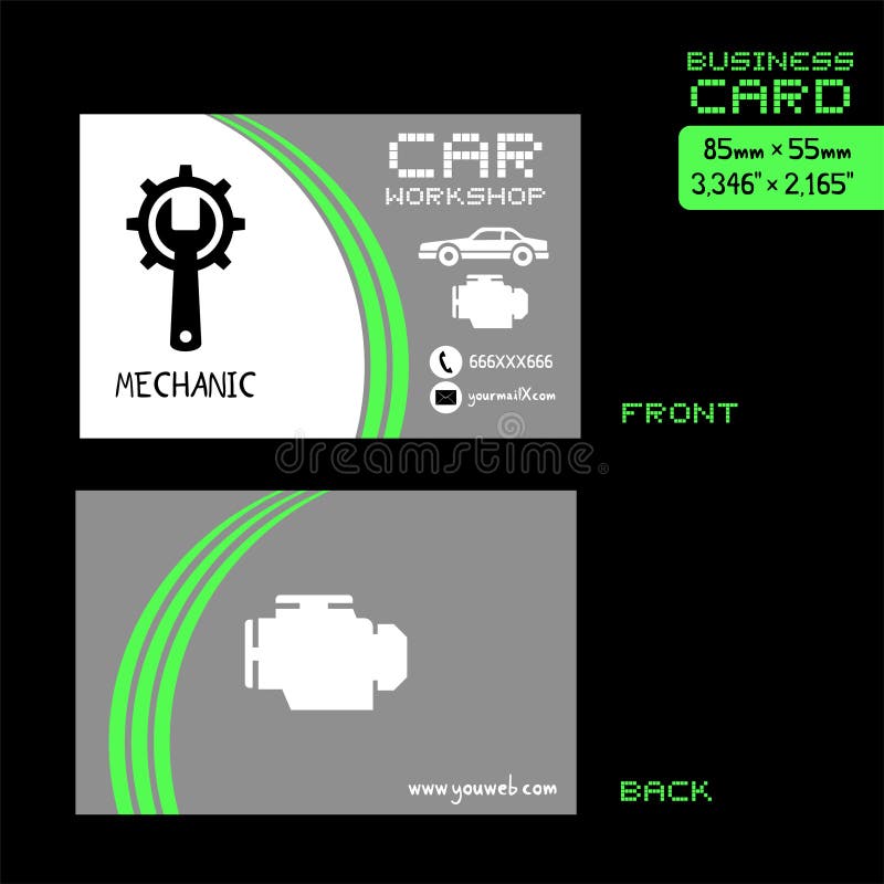Workshop car business card stock vector. Illustration of message ...