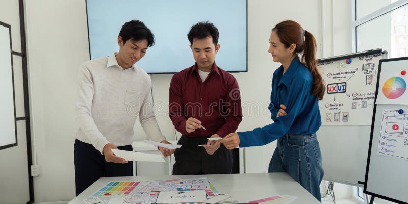 Design Workshop and Interactive Learning. Team Members Exchanging ...