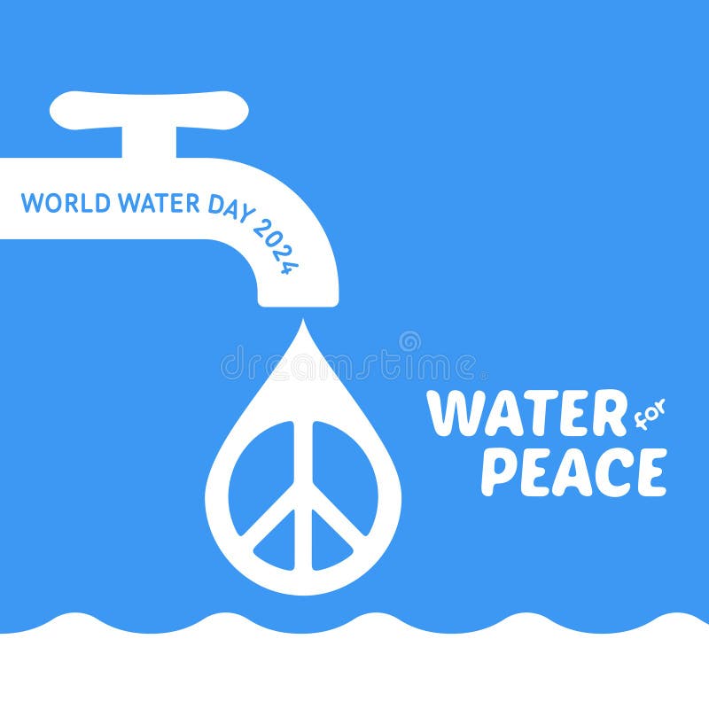 Design for World Water Day with Water for Peace Theme Stock Vector ...