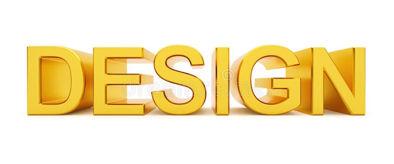 Design Written with Golden Letters Stock Illustration - Illustration of ...