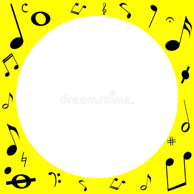 Music Notes on Yellow stock illustration. Illustration of copyspace ...