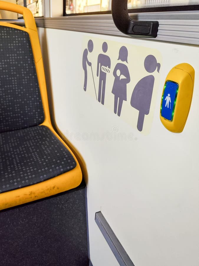 Designated Priority Seating Area on Public Transportation, Emphasizing ...