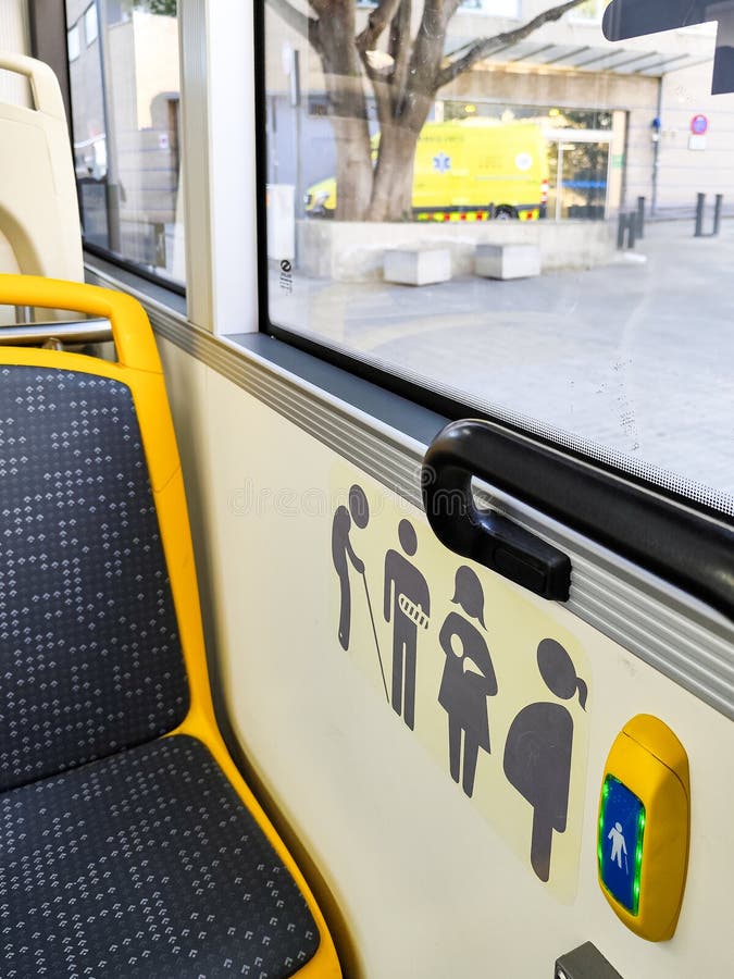 Designated Priority Seating Area on Public Transportation, Emphasizing ...