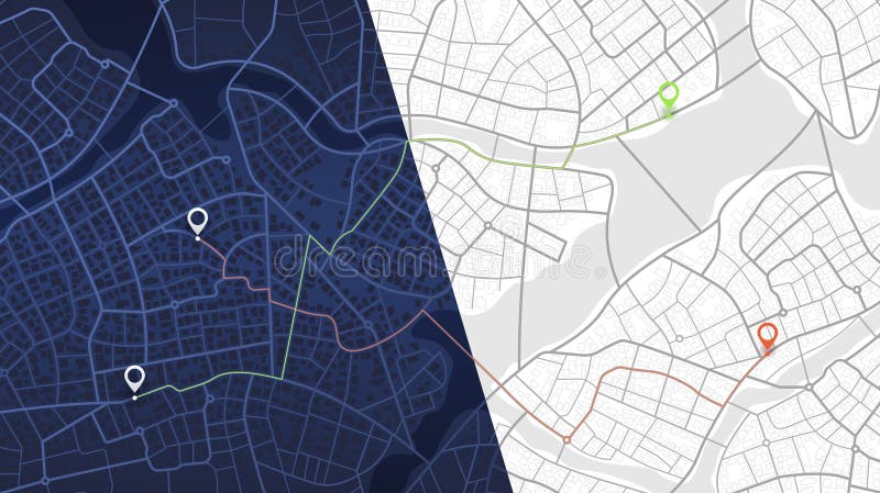 Designated Routes Leading To Specific Goal Points, Set of Two Map ...