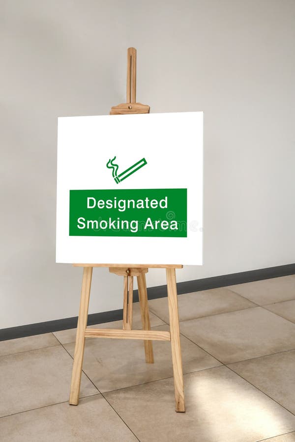 Designated Smoking Area Sign on a Board Stock Image - Image of ...