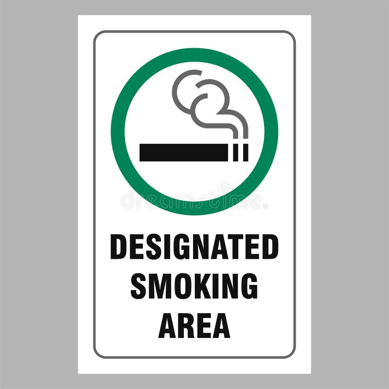 Designated Smoking Area Sign Stock Vector - Illustration of smoke ...