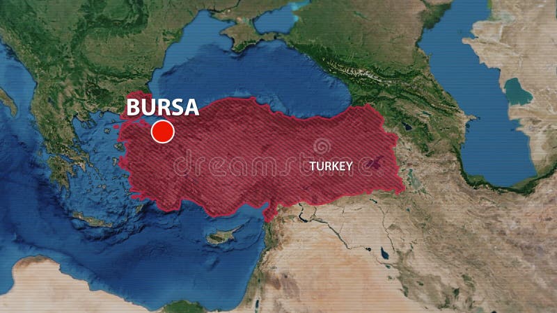 Geolocation of the City of Bursa on the Map Stock Video - Video of ...