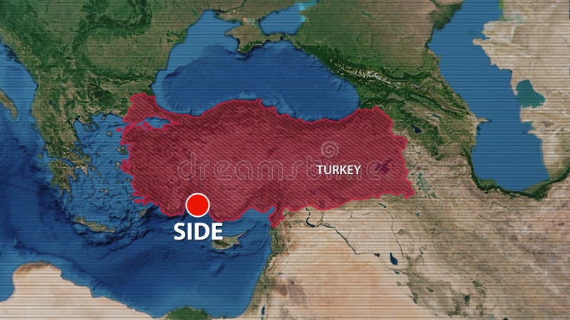 Geolocation of the City of Side on the Map Stock Video - Video of ...