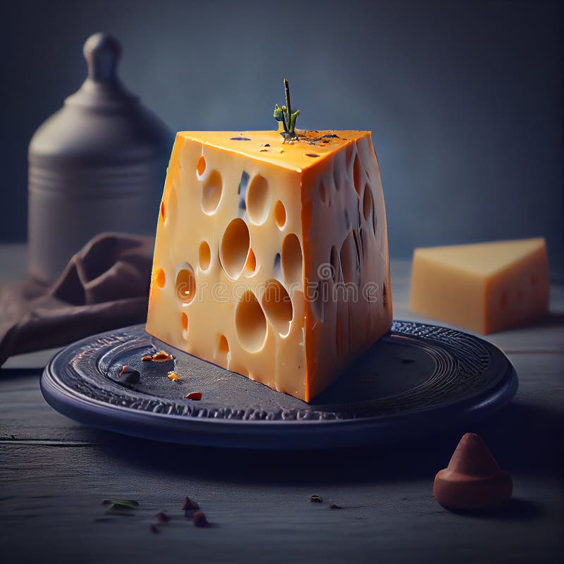 Designed Chees Piece.generative Ai Stock Illustration - Illustration of ...