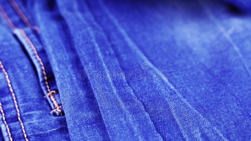 Designed Denim Jeans with Brown Threads and White Elements Stock Video ...