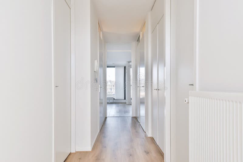 Long corridor design stock photo. Image of spacious - 231329844