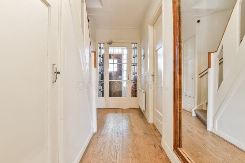 Long corridor design stock image. Image of estate, real - 231746435