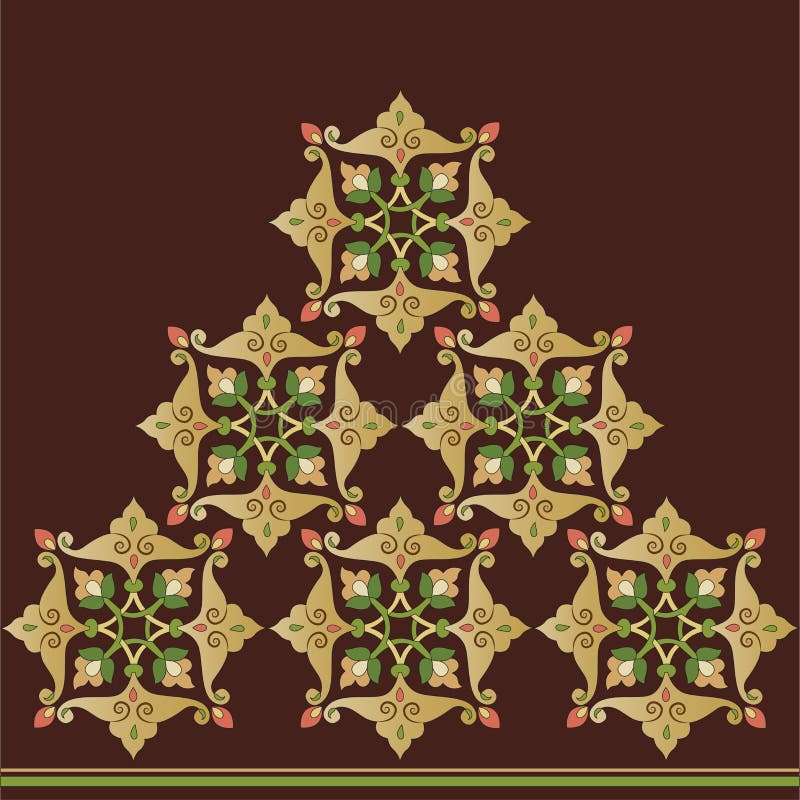 Designed with Shades of Blue Ottoman Pattern Series Seven Stock Vector ...