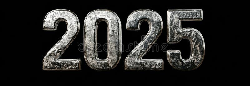Designed in a Steampunk Style, the Number 2025 is Composed of 3D Digits ...