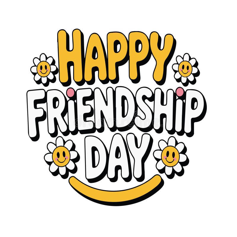 Friendship Day Typography Vector Art Illustration for Greetings ...