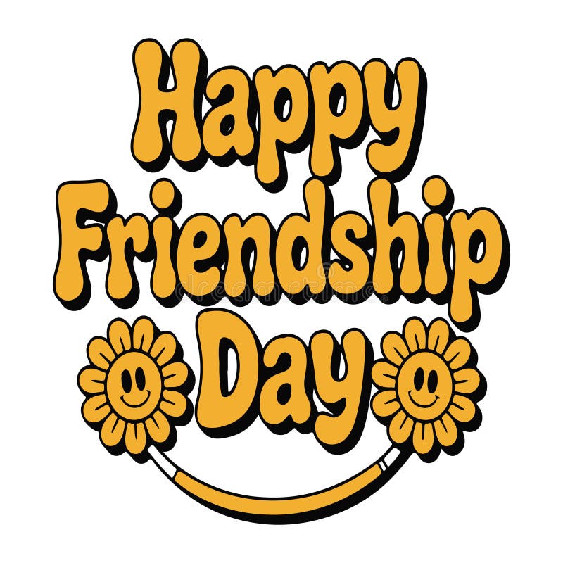 Friendship Day Typography Vector Art Illustration for Greetings ...