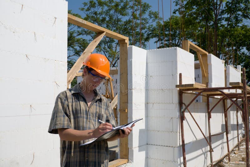 Construction Worker Connecting Pipe Stock Image - Image of industrial ...