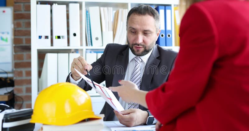 Designer Architect Discussing Building Project with Client Stock Video ...