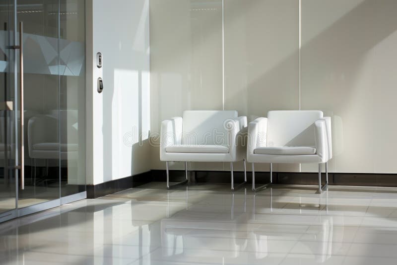 Designer Chairs in a Minimalist Apartment Building Lobby Stock Image ...