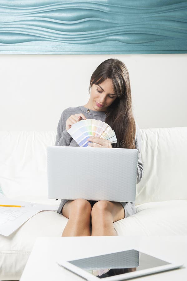 Designer Choose Color Palette for Work. Stock Photo - Image of designer ...