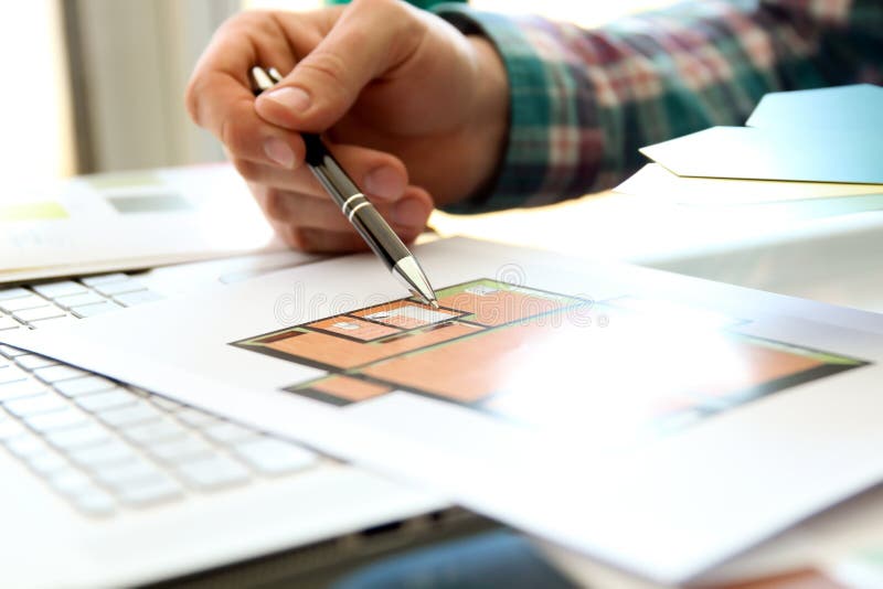 Designer Choosing Color Samples for Design Project. Stock Photo - Image ...