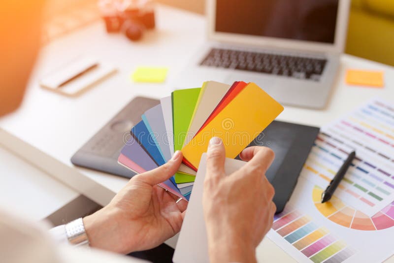 Designer Choosing the Colors Stock Image - Image of male, professional ...