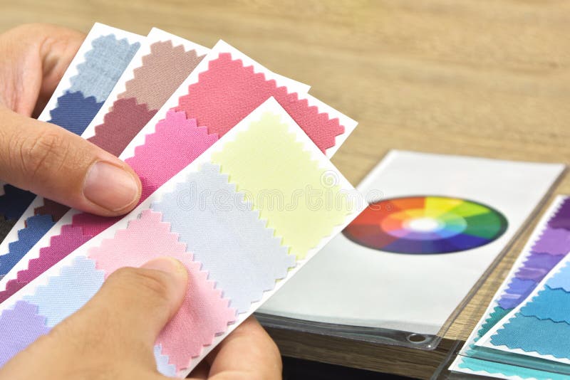 The Designer Compares Textile Colour Charts Stock Photo - Image of ...