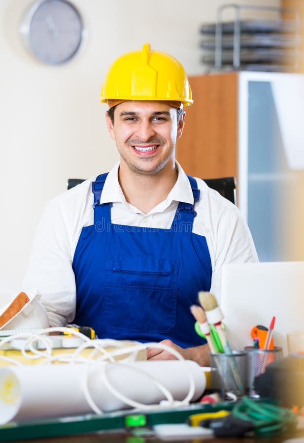 Designer-constructor at Work Place Stock Photo - Image of clothing ...