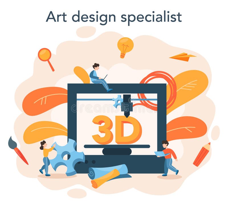 Designer 3D Modeling Concept. Digital Drawing with Electronic Stock ...