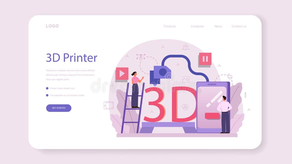 Designer 3D Modeling Web Banner or Landing Page. Digital Drawing Stock ...