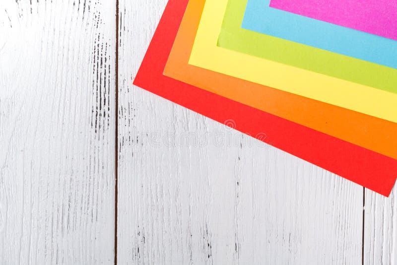 Designer Desk with Colored Paper Stock Image - Image of handle, mockup ...