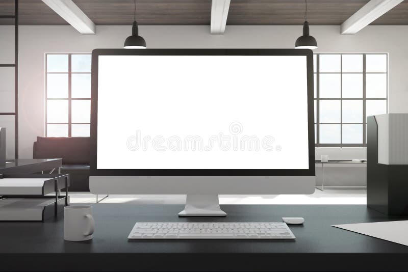 Designer Desktop with White Computer Editorial Stock Photo ...