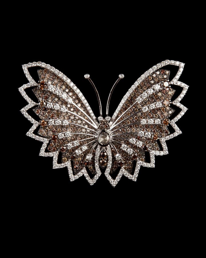 Designer Diamond Butterfly or Brooch Stock Photo - Image of jewelery ...