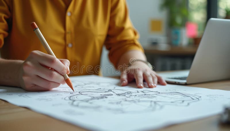 Team Meeting Concept Pencil Drawing Stock Illustrations – 349 Team ...