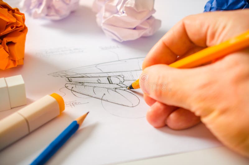 Designer Drawing stock image. Image of copic, brainstorming - 49833343