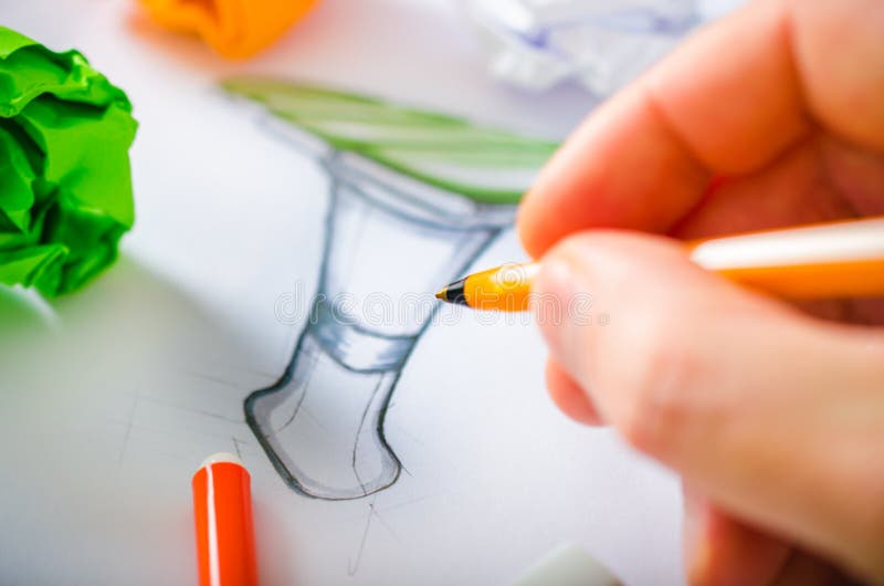 Designer Drawing stock photo. Image of draw, idea, marker - 49833650