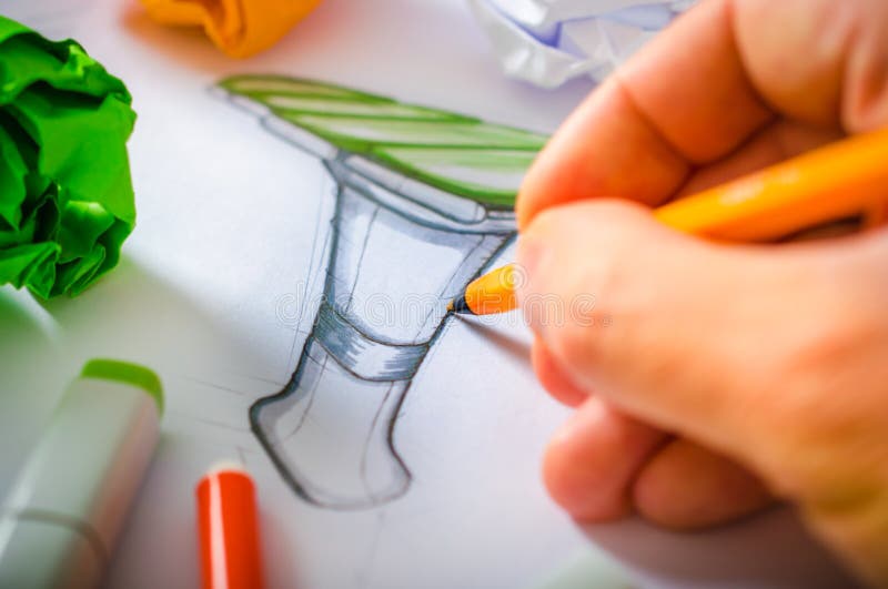 Designer Drawing stock photo. Image of draw, idea, marker - 49833650