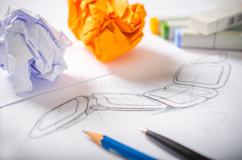 Designer Drawing stock image. Image of industrial, office - 49833735
