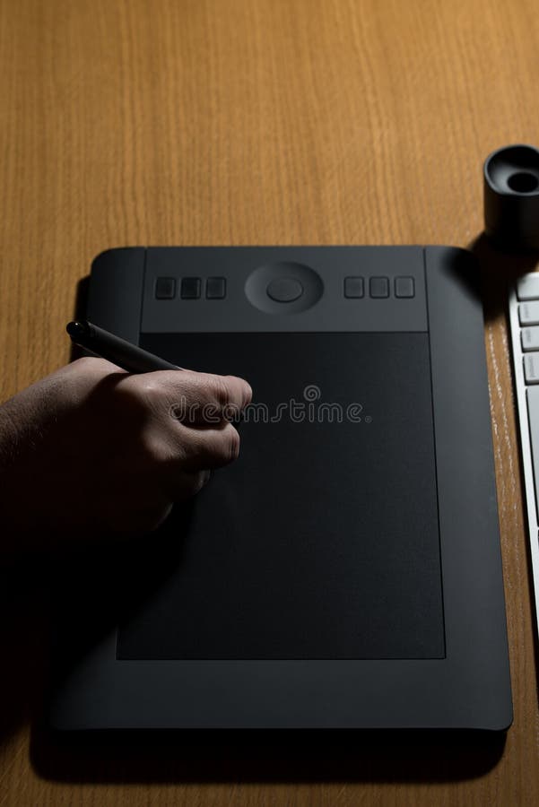 Designer Draws a Digital Pen Stock Photo - Image of digitized, digital ...