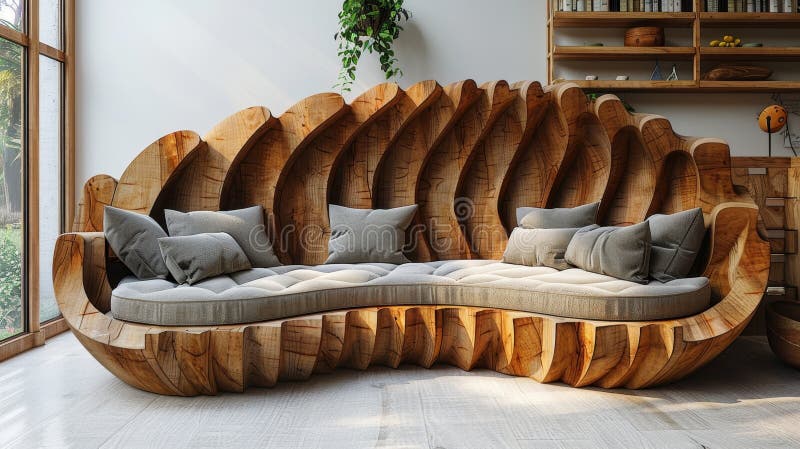 Designer Eco Sofa Stands in the Interior Stock Photo - Image of ...