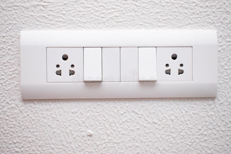 DESIGNER ELECTRICAL WHITE SWITCH BOARD with 3 PIN SOCKET and TWO SWITCH ...