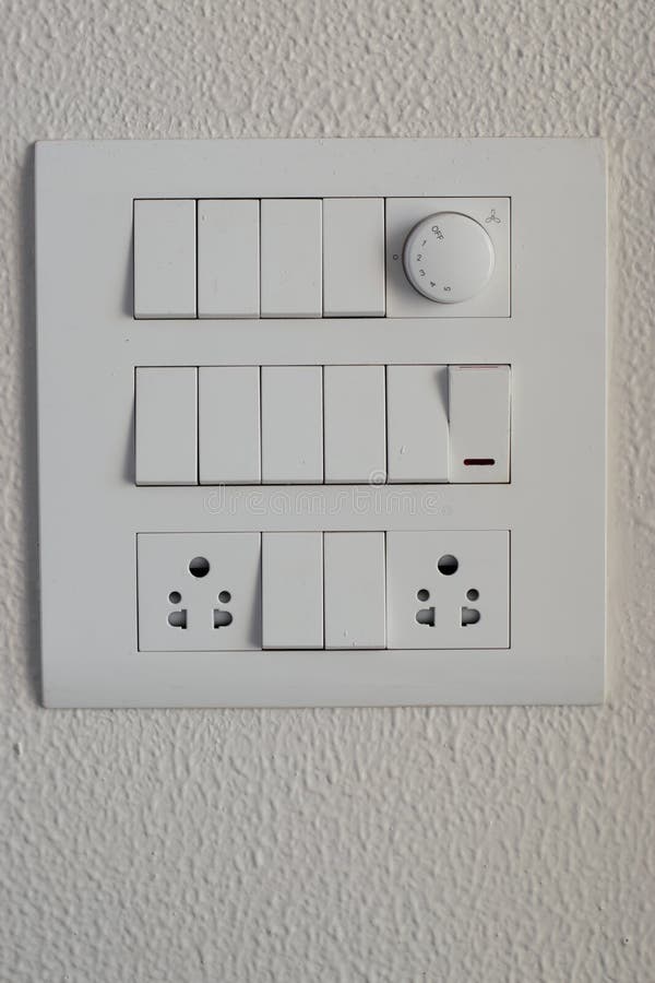 Designer Electrical White Switch Board with Regulator and Switches and ...
