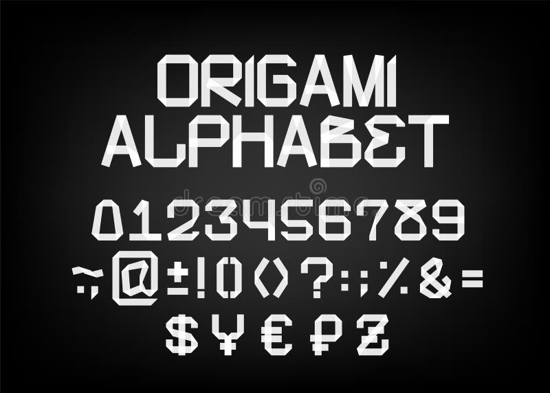 Designer Font in the Form of Origami. Vector Font Stock Vector ...
